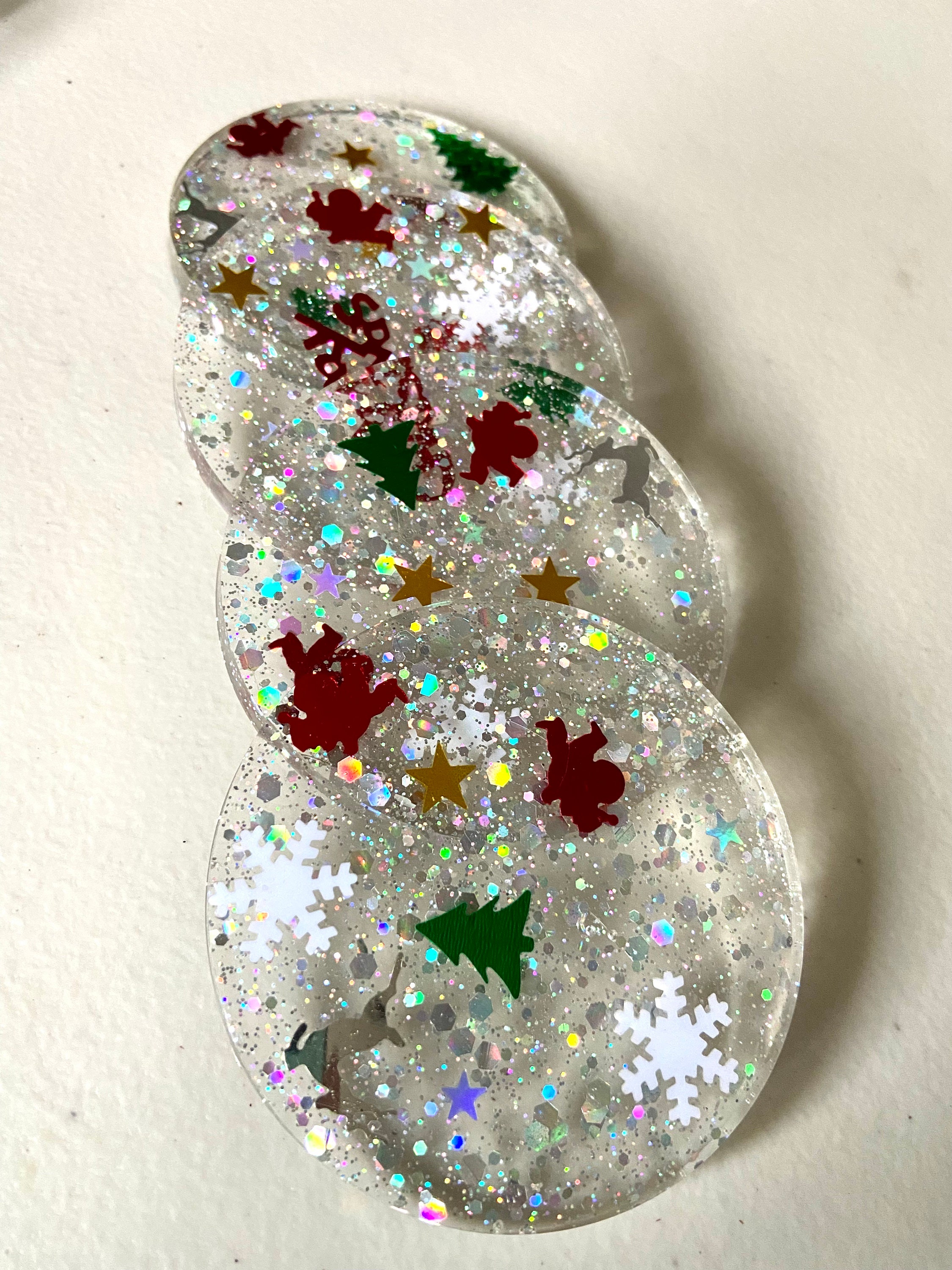 Christmas Resin Coaster Set Christmas Coaster Set With Matching Coaster ...