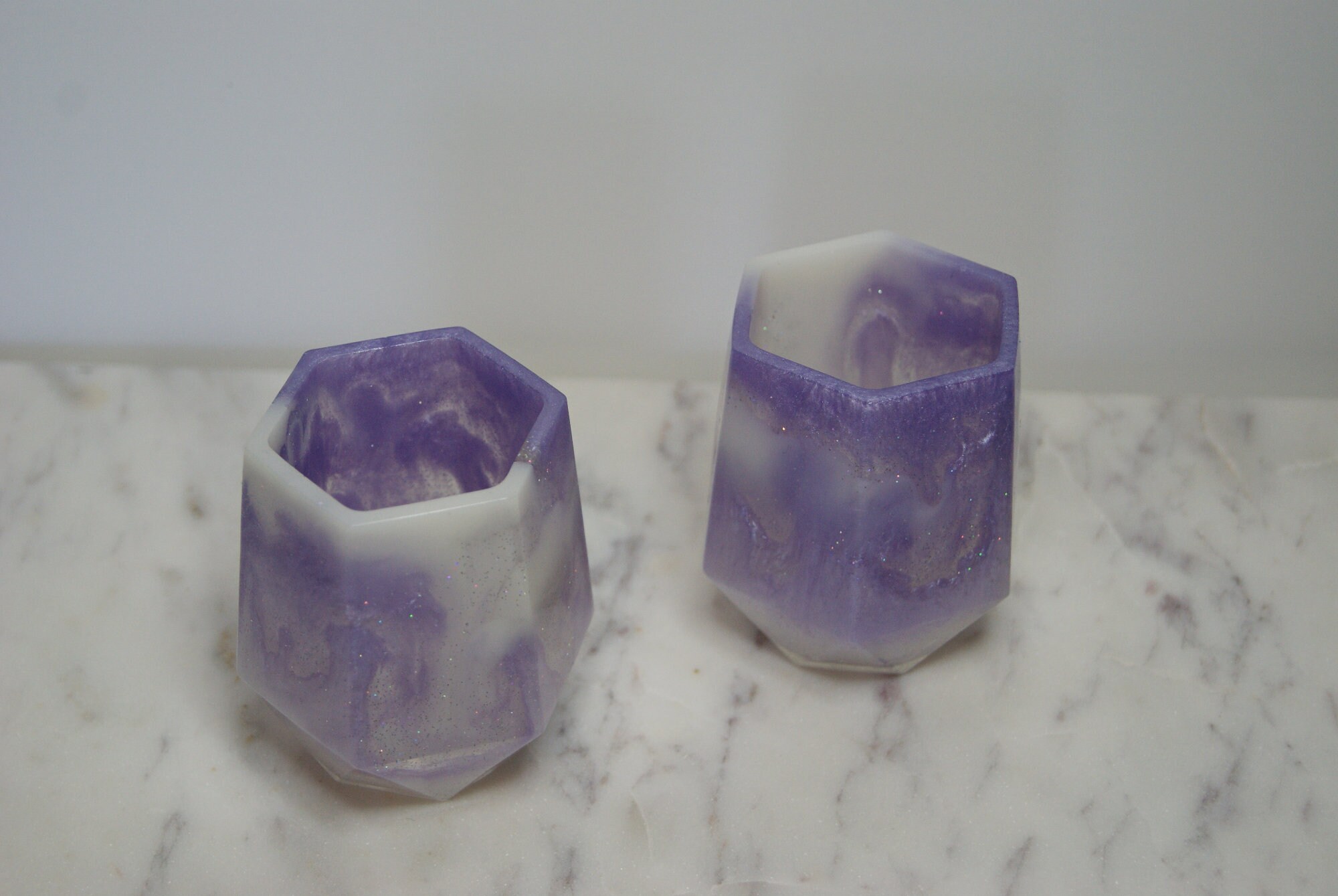 Hexagonal Storage Resin Cup Pair, Pen Holder Resin , Makeup Brush ...