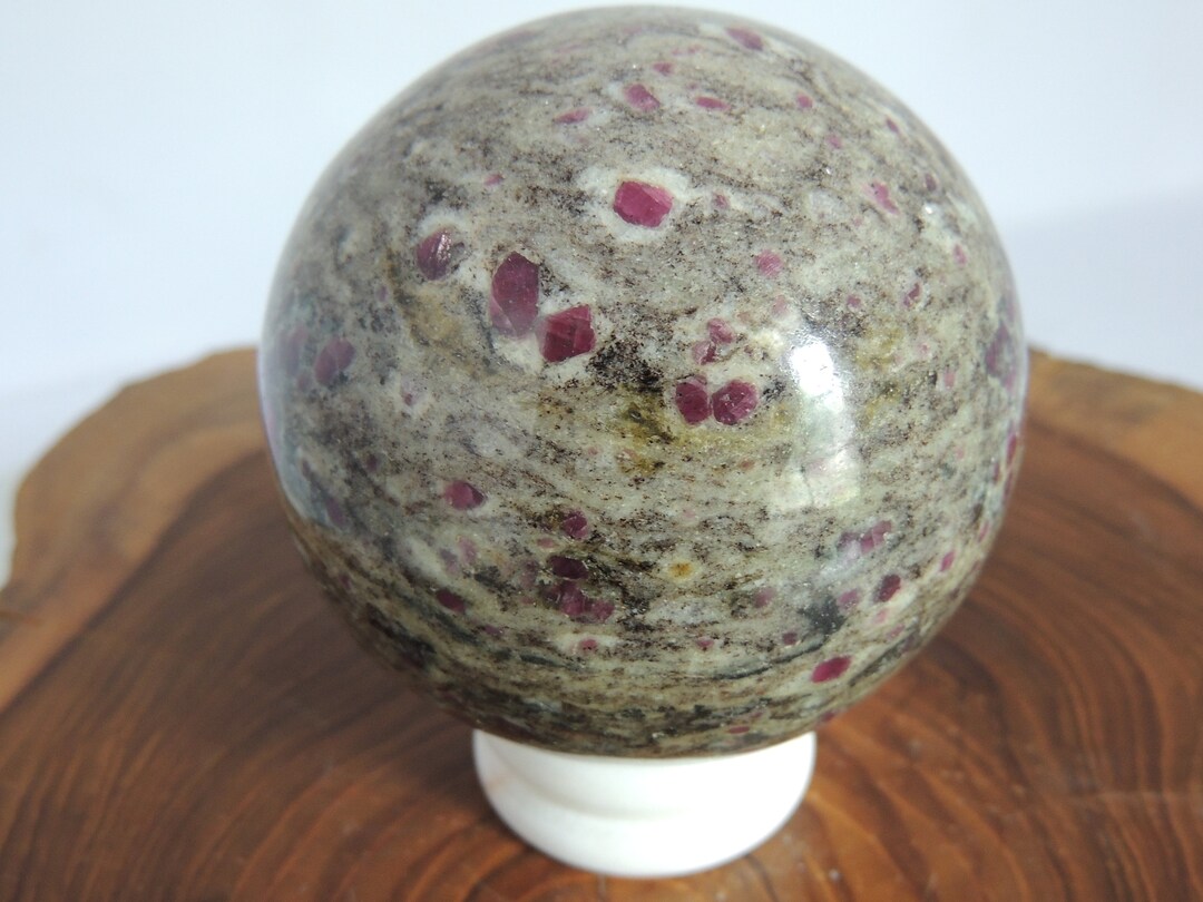 Ruby Matrix / Ruby Feldspar / Ruby Crystal (sphere) SPH-A16 - Etsy