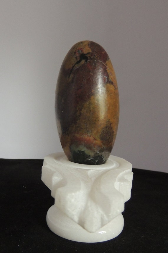 NS-A186 1 Nandi Bull & One Extra Round Marble Holder/Base 1 Fine White ...