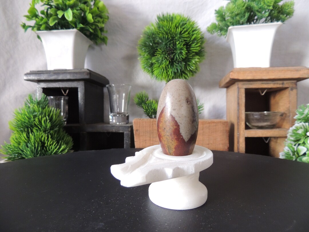 Shiva Lingam-2.25 Inches, Pooja Set With Yoni Base & Nandi (NSA-501) - Etsy