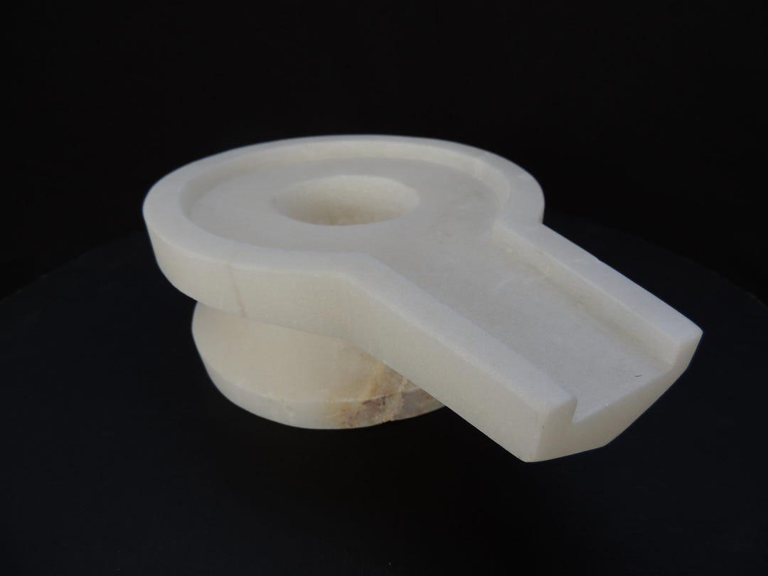 Yoni Base / Damroo Shape Jaladhari 8 in Length. White Marble Stone, for ...