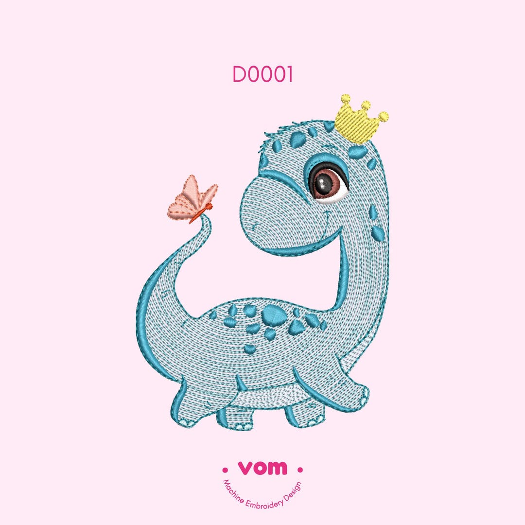 Cute Baby Dinosaur Embroidery Pattern - Instant Download - Rippled ...