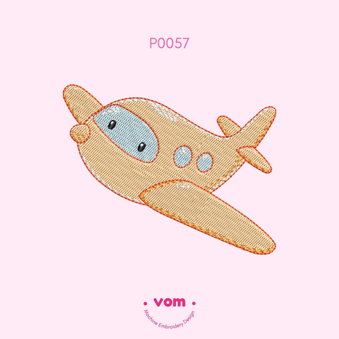 Cute Airplane Embroidery Design - Baby Plane Machine Embroidery Pattern ...