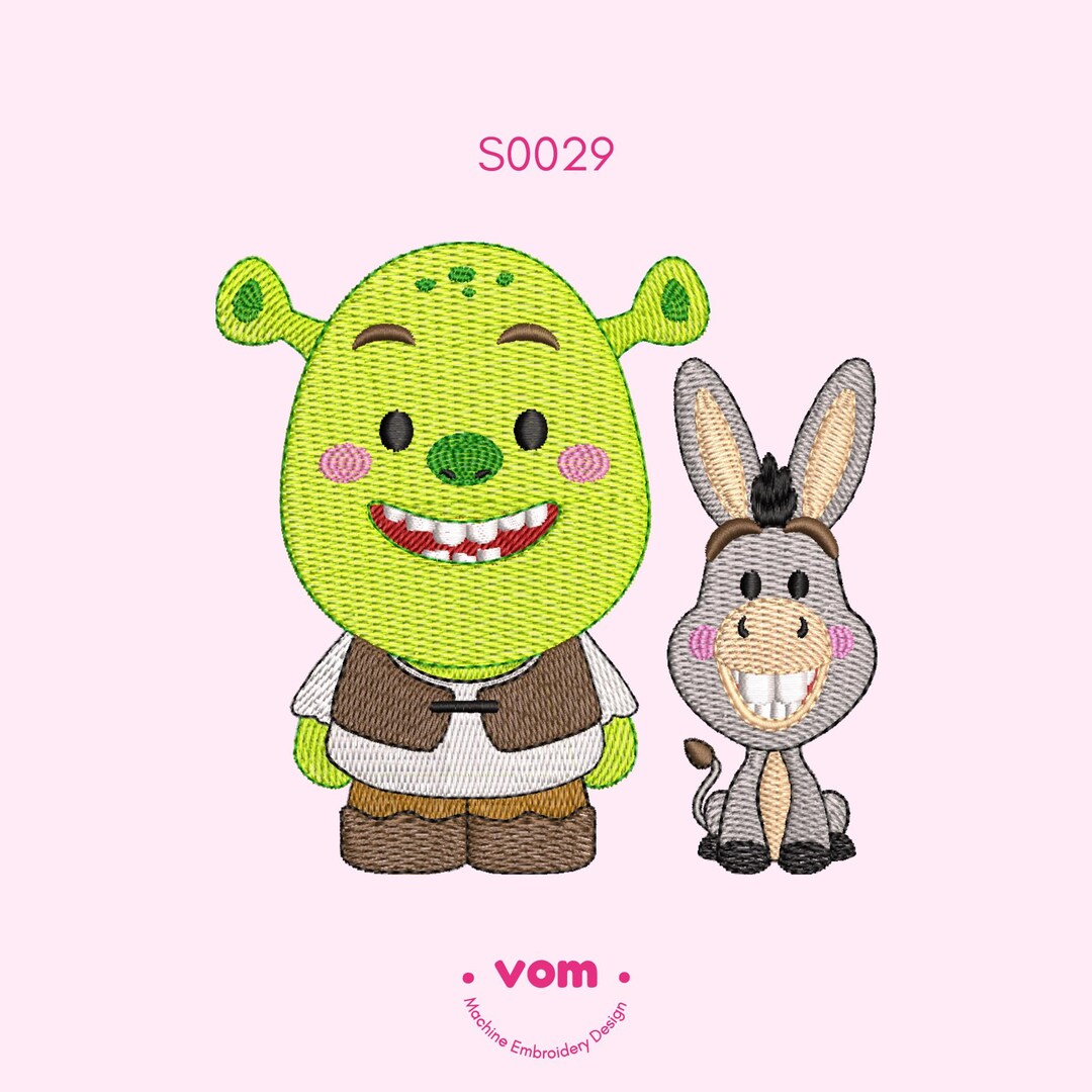 Ogre & Donkey Machine Embroidery Design - Machine Embroidery Pattern ...