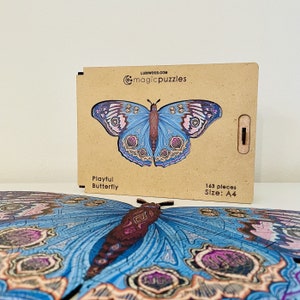 Butterfly Wooden Jigsaw Puzzle: Animal Shaped Pieces, Laser Cut Wood - Etsy