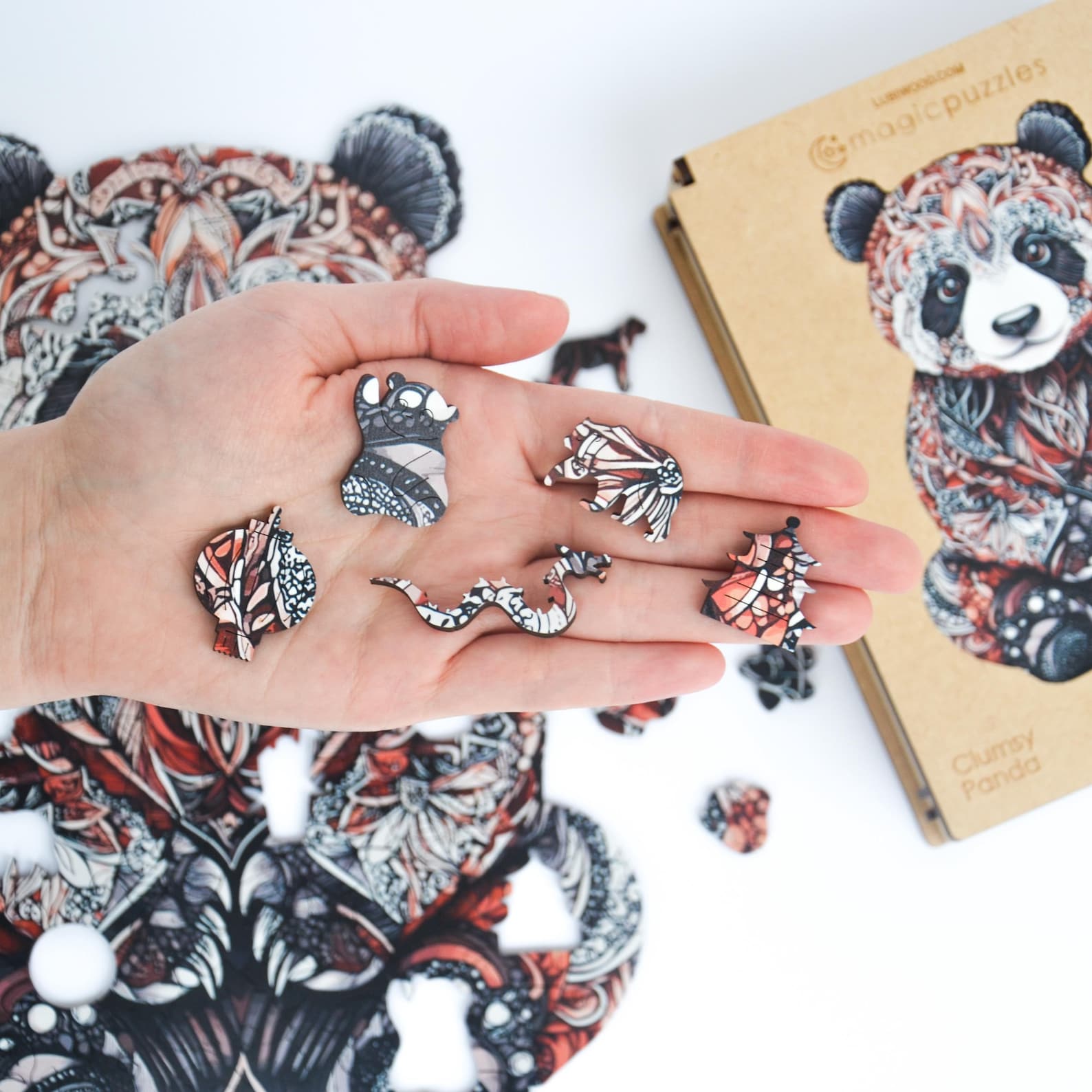 Clumsy Panda Wooden Jigsaw Puzzle: Laser Cut 3D Animal Pieces - Etsy