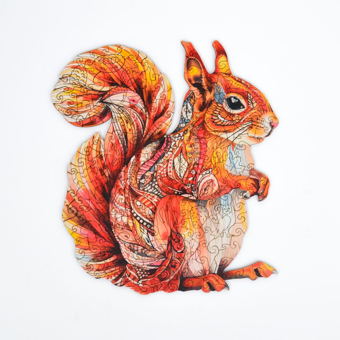 Squirrel Wooden Jigsaw Puzzle: Laser Cut Animal Pieces, A4 Size - Etsy