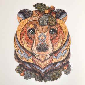 Forest Bear Wooden Jigsaw Puzzle for Adults and Kids | Laser Cut ...