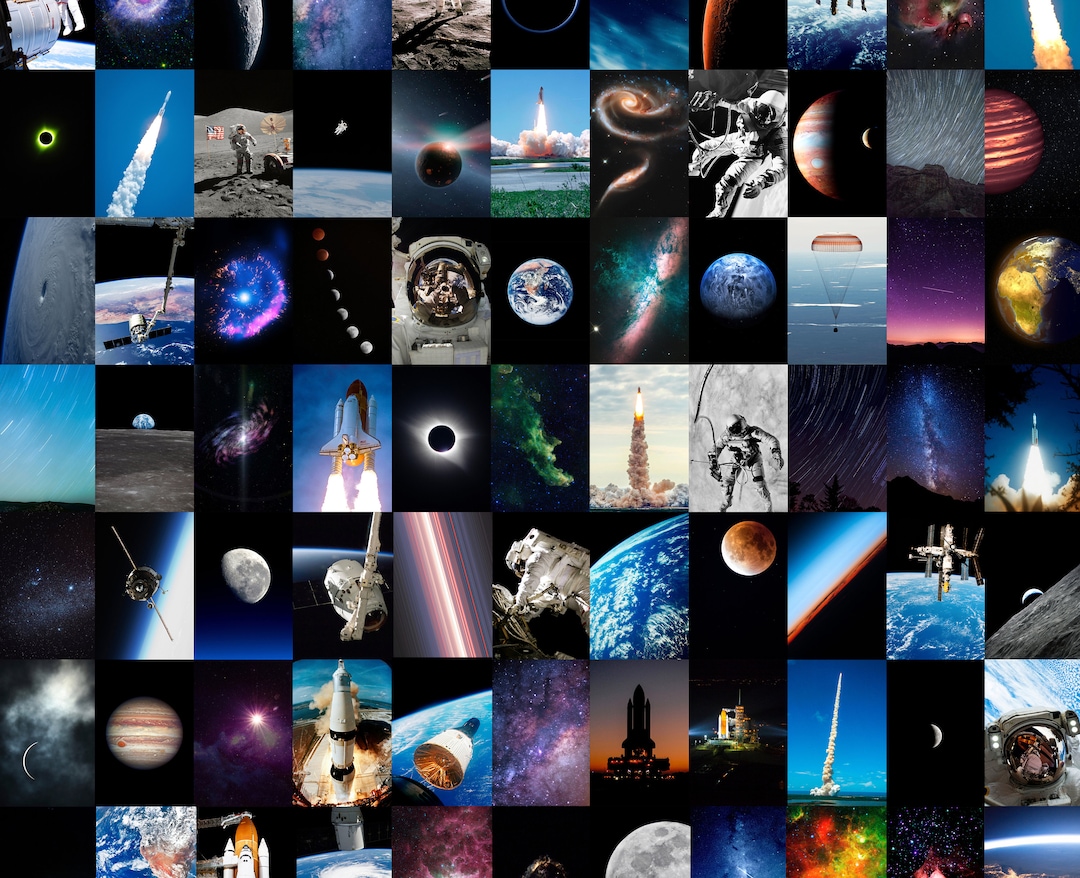 Space Photo Wall Collage Kit - Dorm Wall Decor, Bedroom Art Prints ...