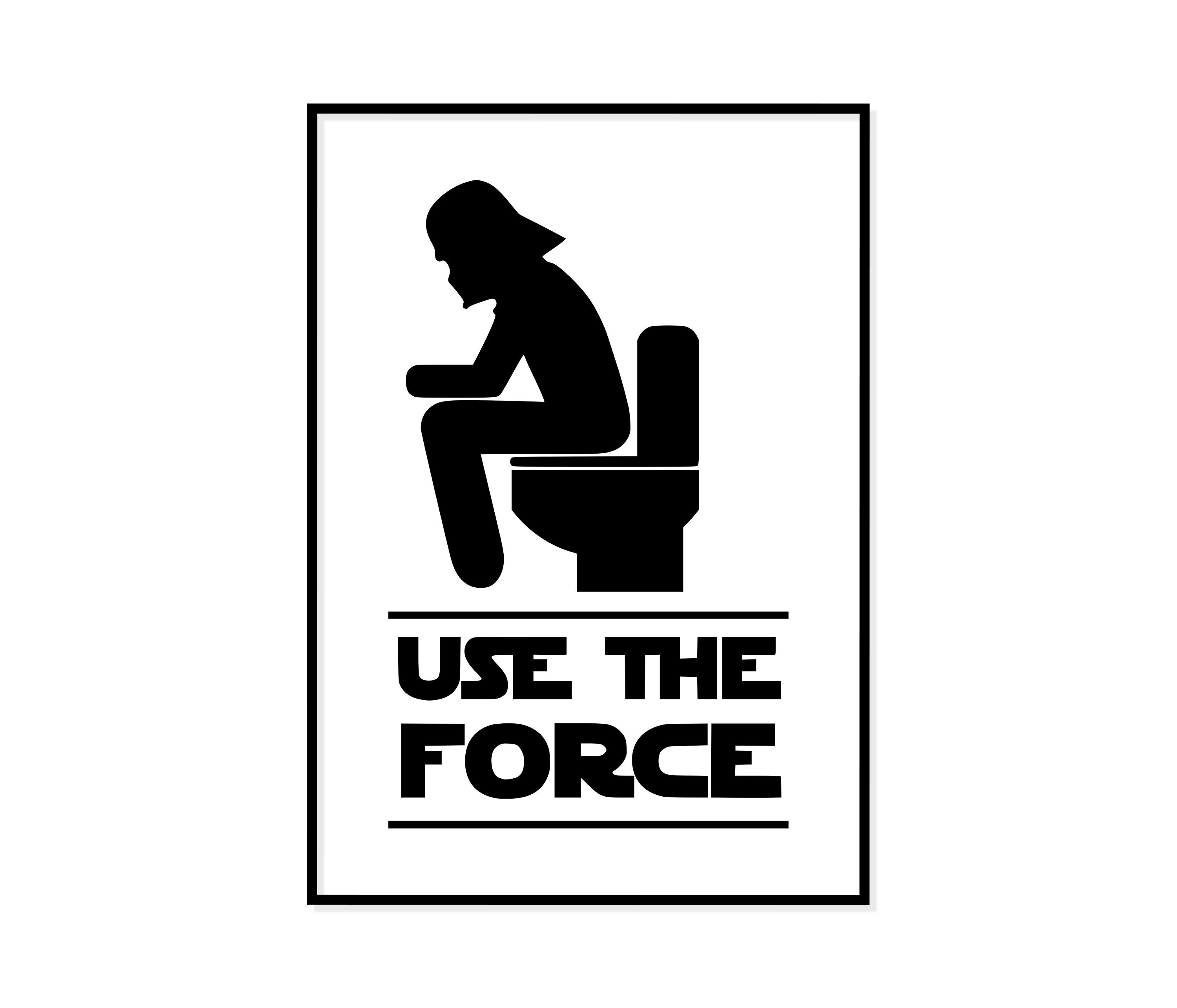 Use the Force Funny Bathroom Print - Instant Download Bathroom Decor ...