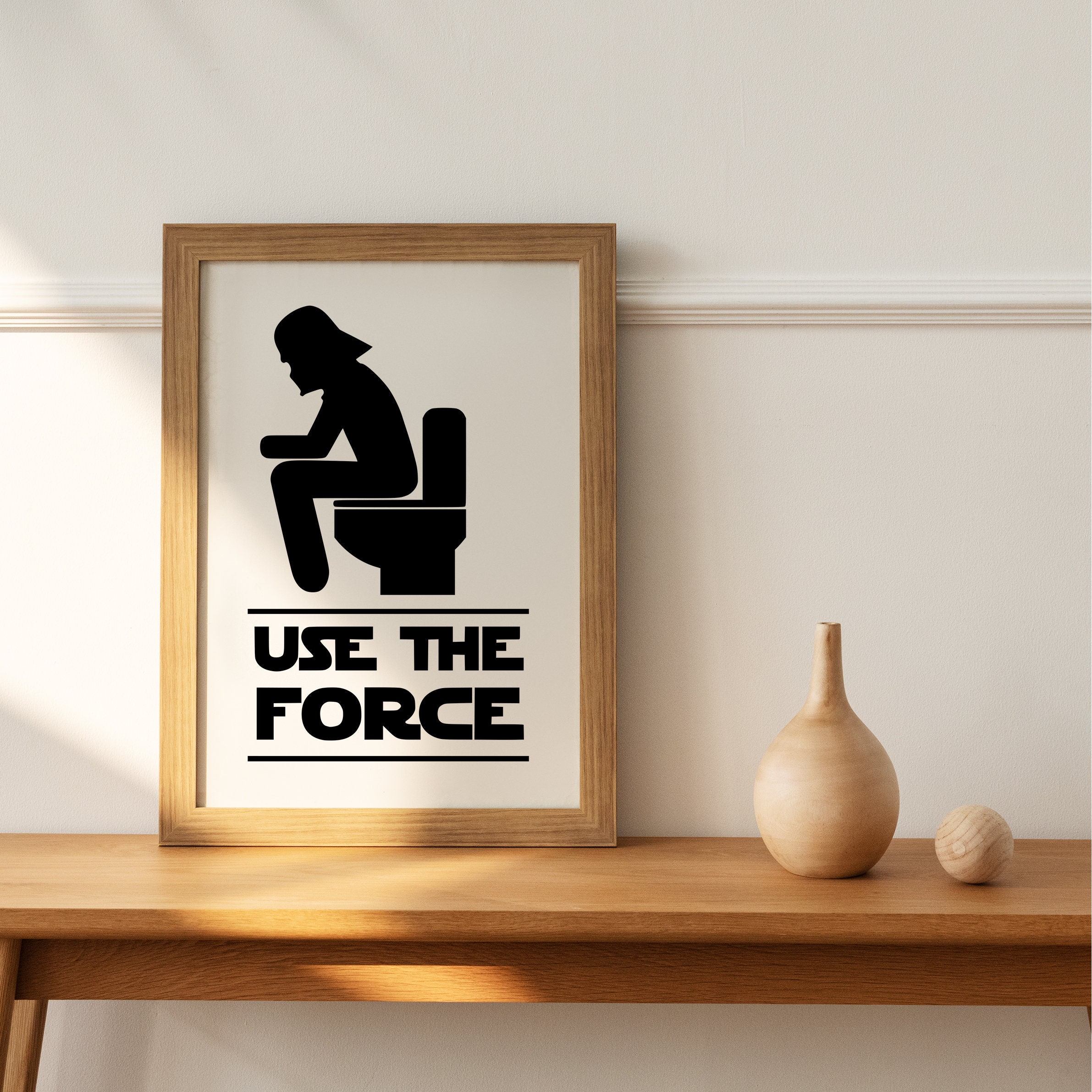 Use the Force Funny Bathroom Print Instant Download Bathroom Decor Fun ...
