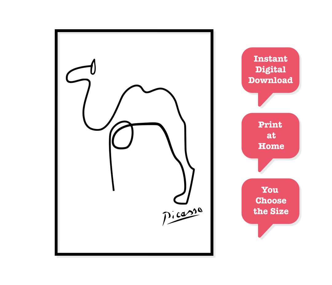 Pablo Picasso - Camel Print - Animal Wall Art | Imprimé Minimaliste Picasso | Les | Le ...