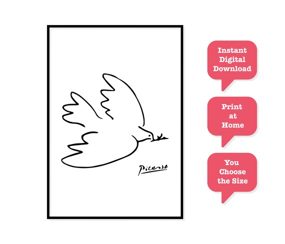 Pablo Picasso Dove of Peace Print Digital Download | Etsy