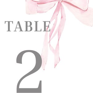 Pink Bow Table Numbers - Digital Template - Etsy