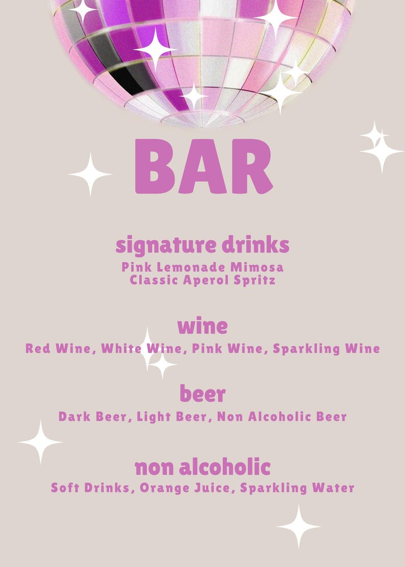 Disco Bar Sign Digital Template - Etsy