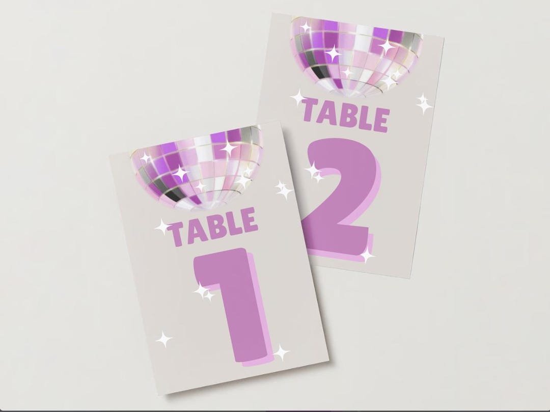 Disco Table Numbers Digital Template - Etsy