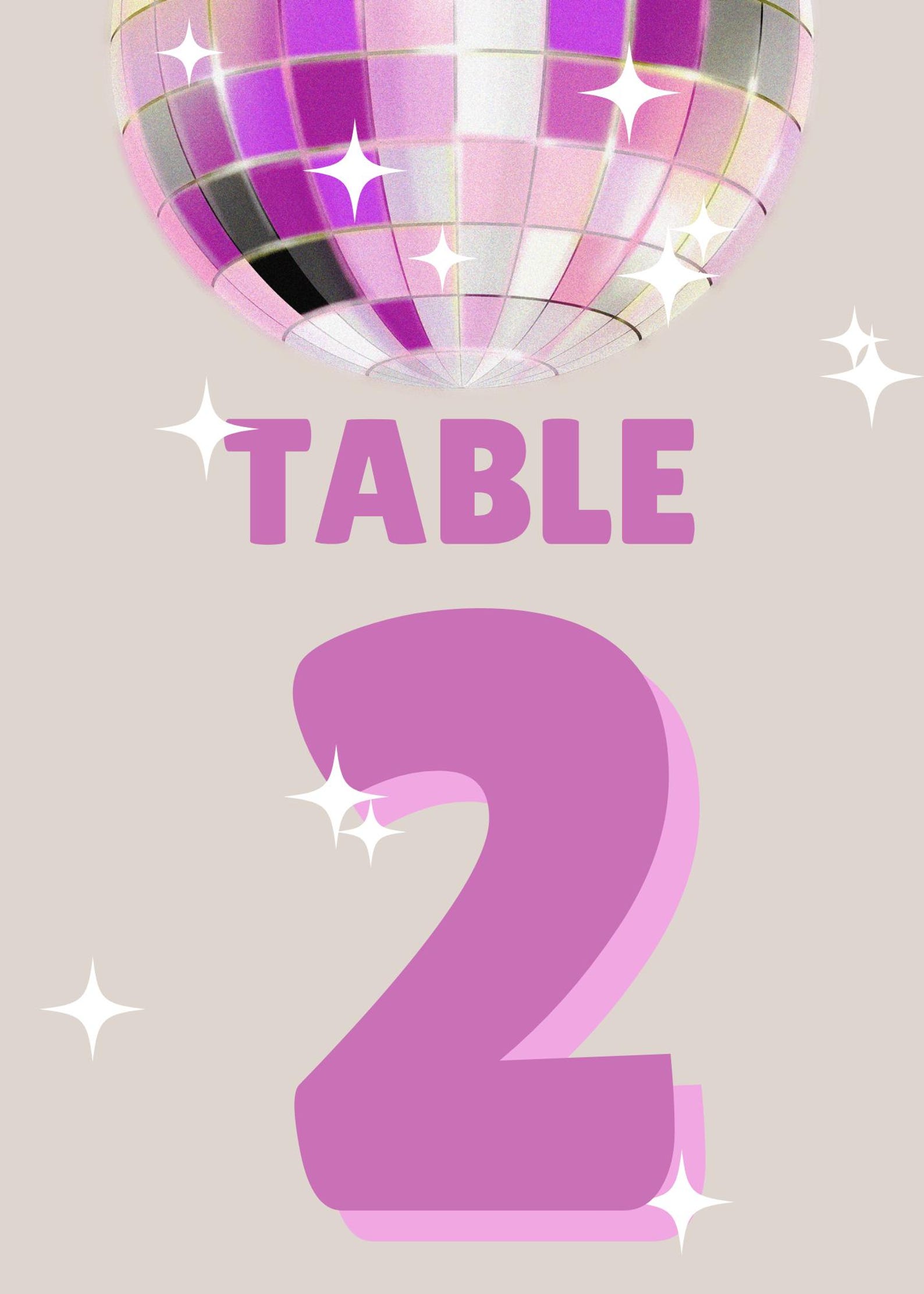 Disco Table Numbers Digital Template - Etsy