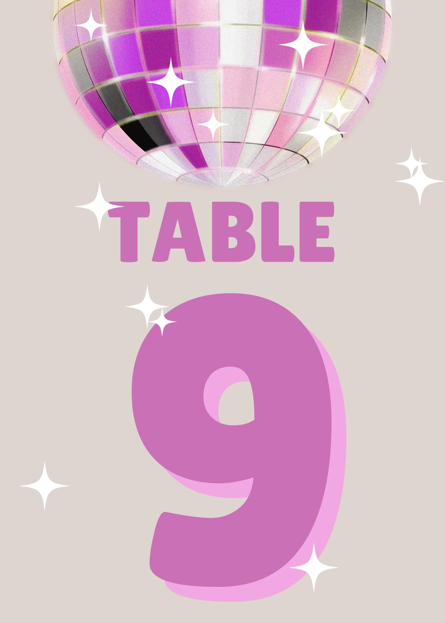 Disco Table Numbers Digital Template - Etsy
