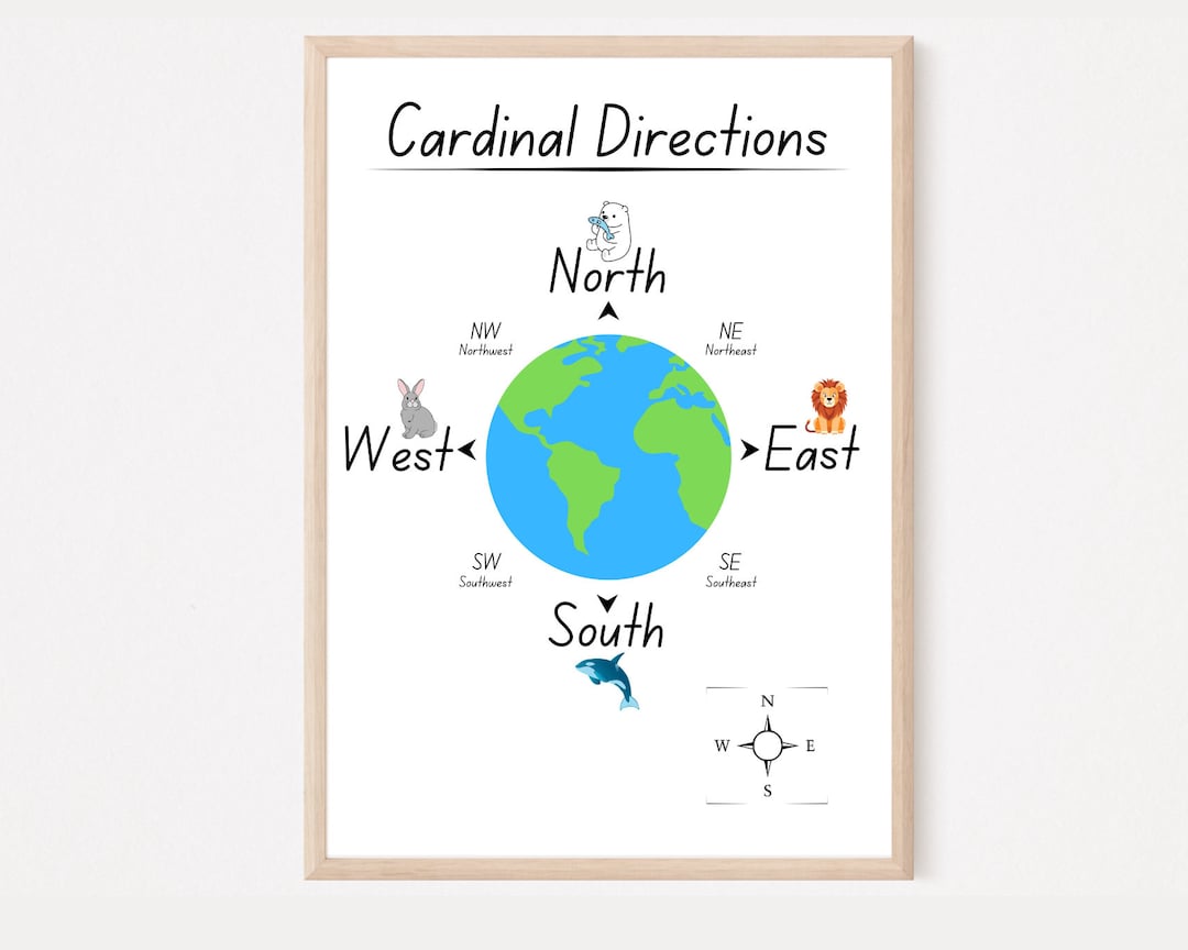 Kids Compass, Cardinal Directions, Kids Posters, School Decor ...