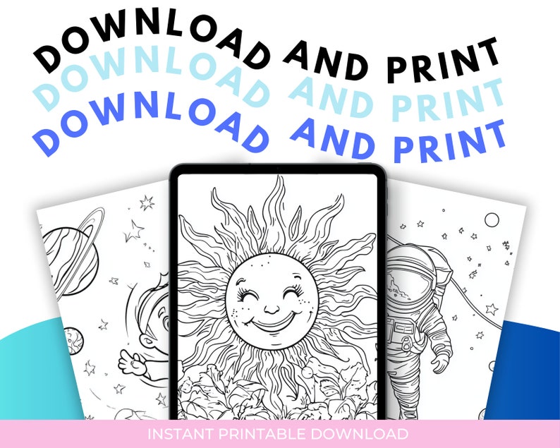 Space Coloring Book, Space Coloring Pages, Space Printable PDF, Outer ...