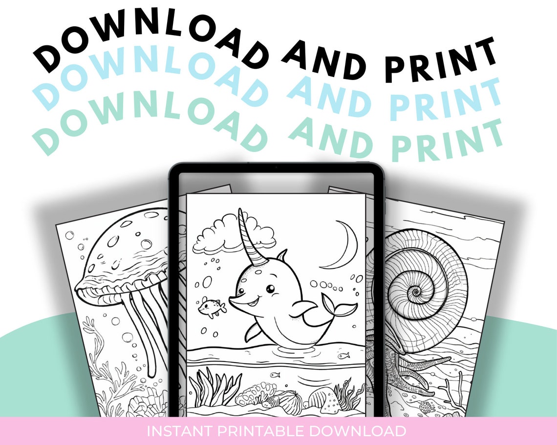 50 Ocean Animals Coloring Pages, Homeschool Art Activities for Kids ...