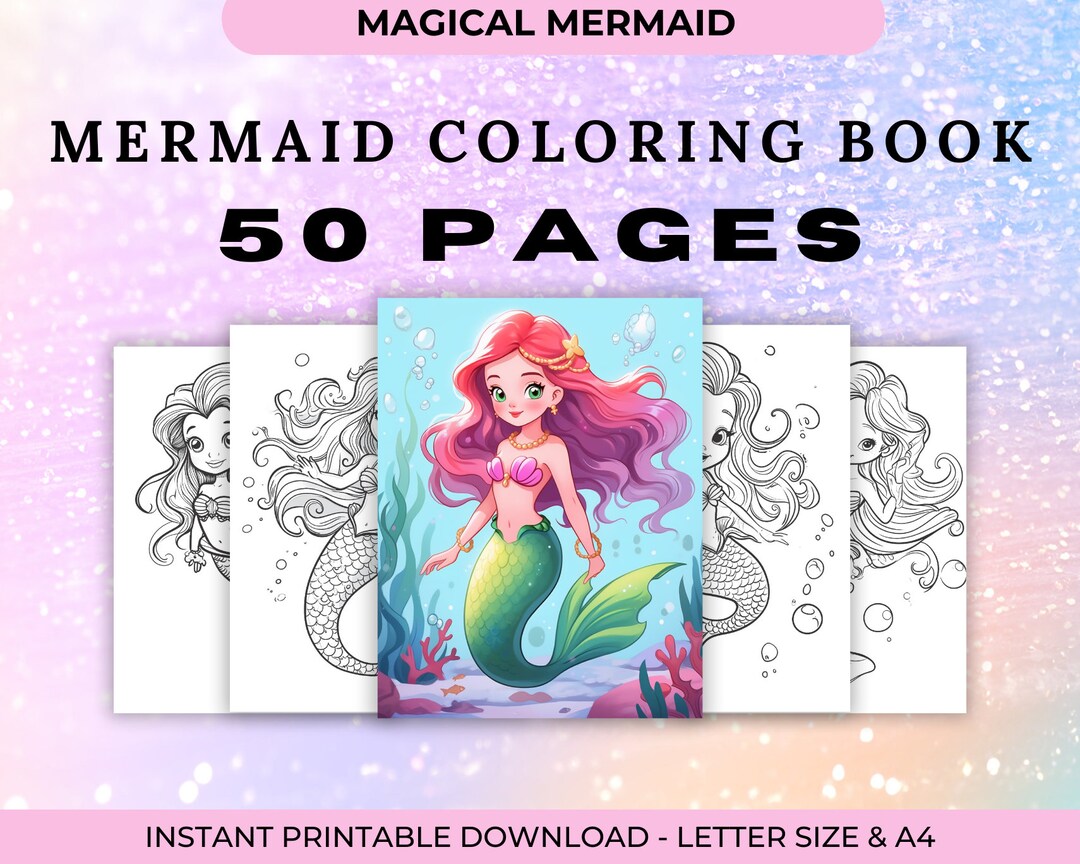 50 Magical Mermaid Coloring Pages for Kids, Coloring Books for Kids ...