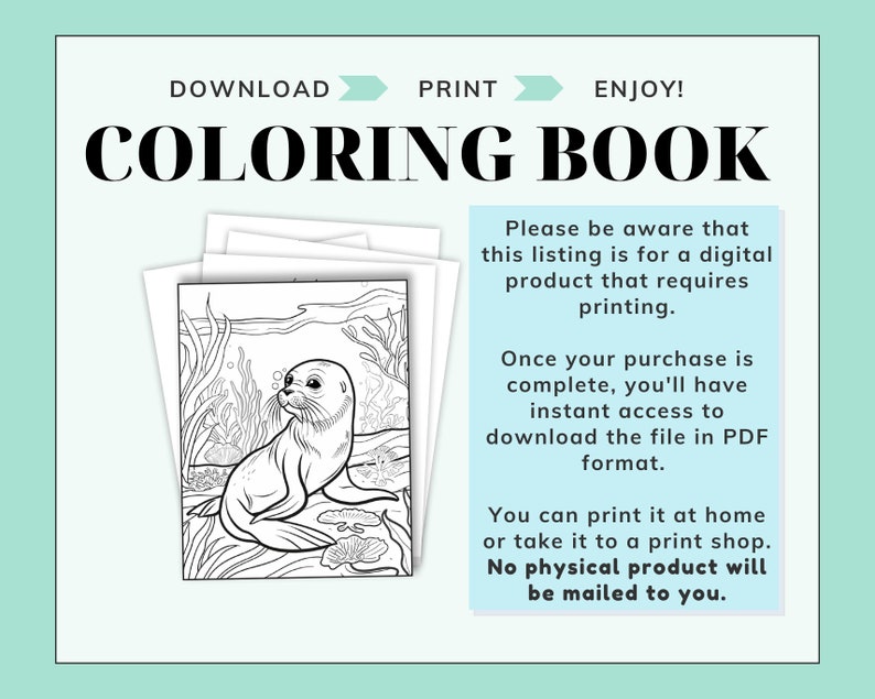 50 Ocean Animals Coloring Pages, Homeschool Art Activities for Kids ...