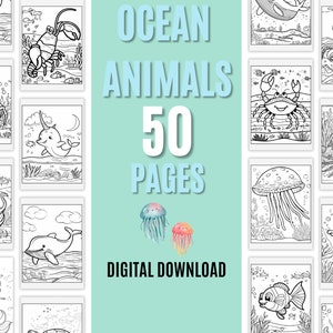 50 Ocean Animals Coloring Pages, Homeschool Art Activities for Kids ...
