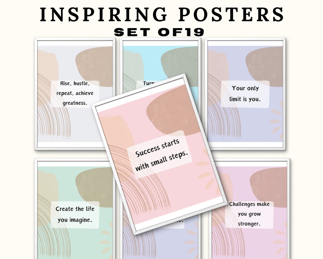 19 Inspirational Quotes Posters, Motivational Wall Art Prints ...