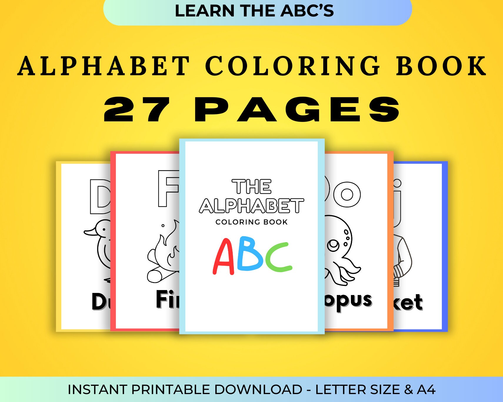 ABC Alphabet Coloring Book, Coloring Book for Kids Homeschool ...