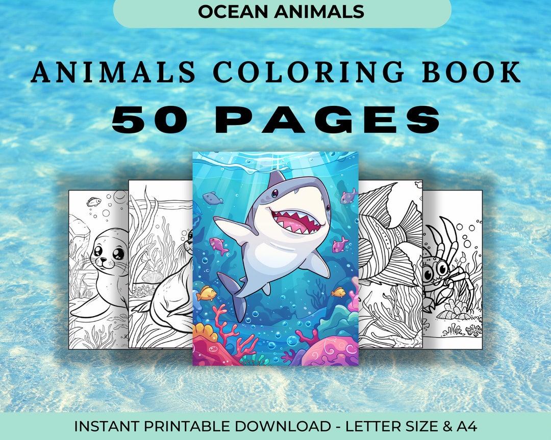 50 Ocean Animals Coloring Pages, Homeschool Art Activities for Kids ...