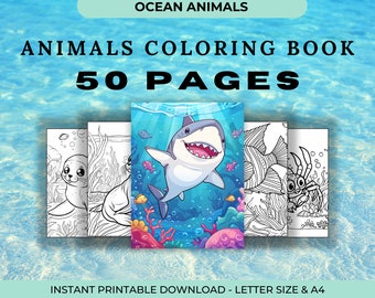 50 Ocean Animals Coloring Pages, Homeschool Art Activities for Kids ...
