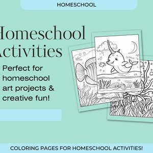 50 Ocean Animals Coloring Pages, Homeschool Art Activities for Kids ...