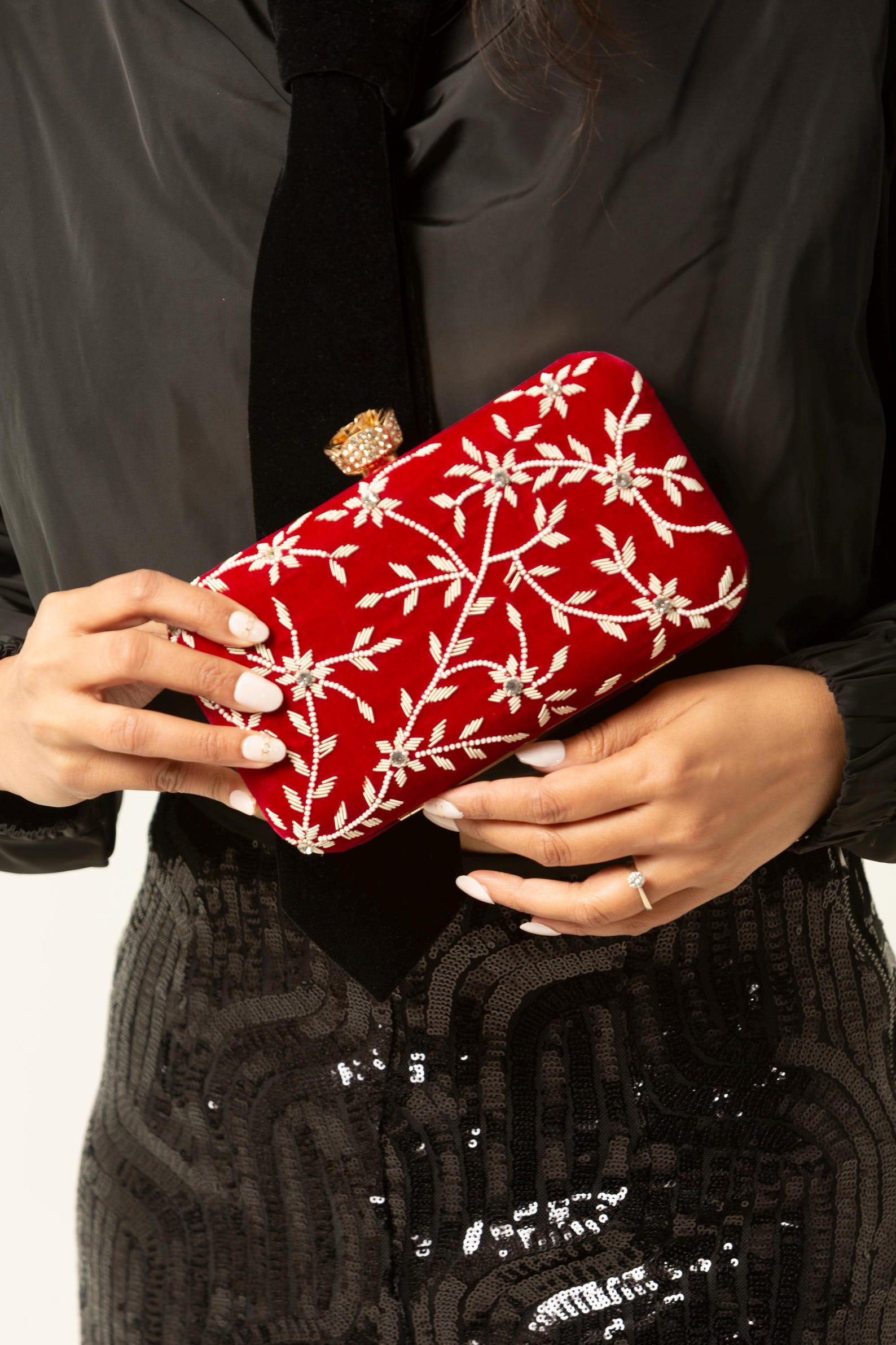 Mayan Red Clutch Clutch-red Hand Embroidered Clutch, Red Evening Clutch ...