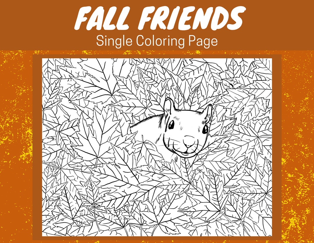 Single Coloring Page, Playing in the Leaves - Etsy Australia