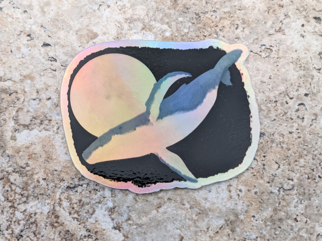 Holographic Sticker, Vinyl Sticker, Space Whale - Etsy