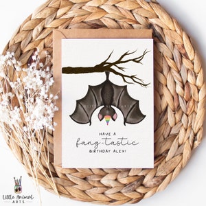 Bat Birthday Card | Bat Cards, Birthday Bat Card, Personalised Bat Card ...