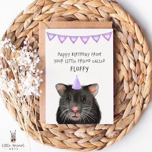 Hamster Birthday Card | Personalised Hamster Card, Funny Hamster Card ...