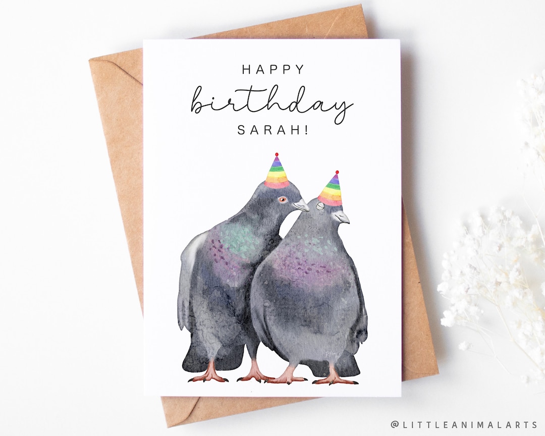 Cute Pigeon Birthday Card Personalised Pigeon Card Funny - Etsy
