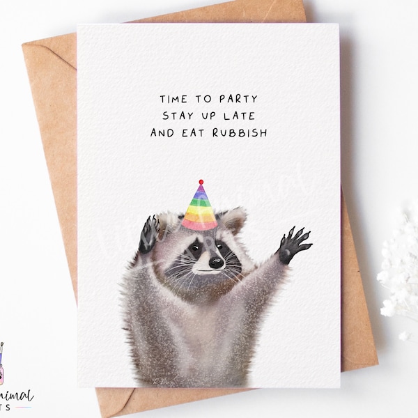 Funny Birthday Raccoon - Etsy