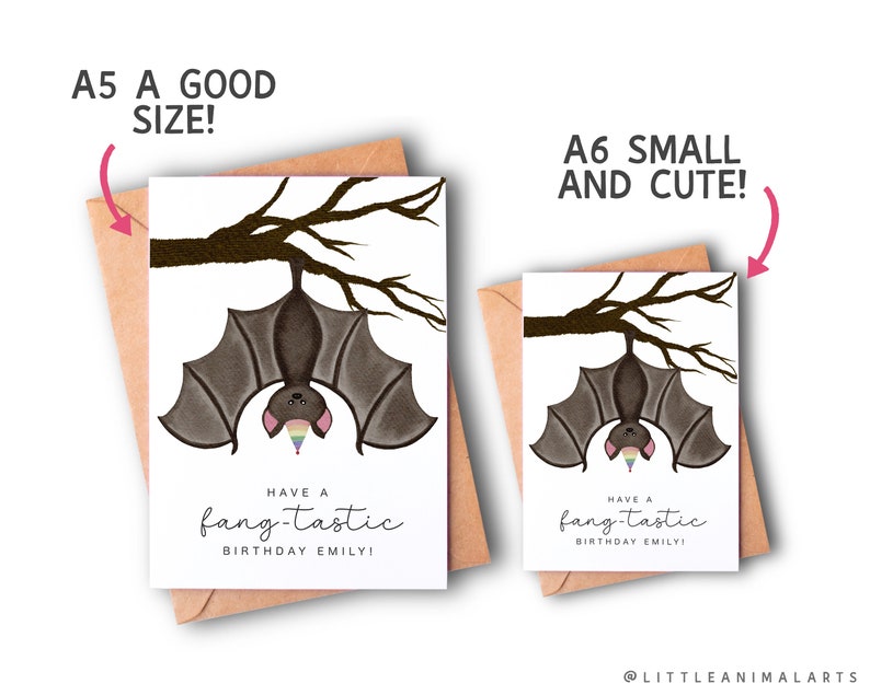 Bat Birthday Card Bat Cards Birthday Bat Card Personalised - Etsy