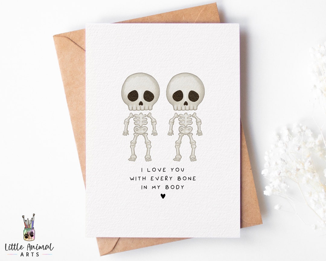 Cute Skeleton Card Skeleton Couple Card Skeleton - Etsy