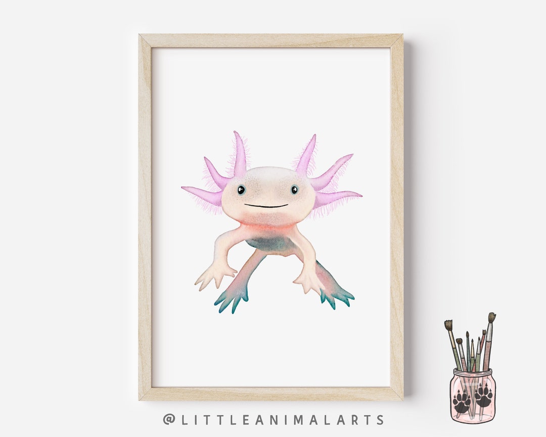 Axolotl Art Print Watercolour Axolotl Print Ocean Artwork - Etsy