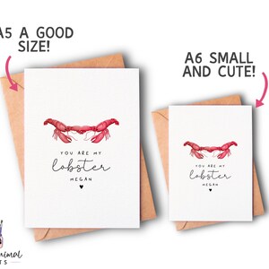 Lobster Anniversary Card / Friends Lobster Quote Card, Cute Lobster ...