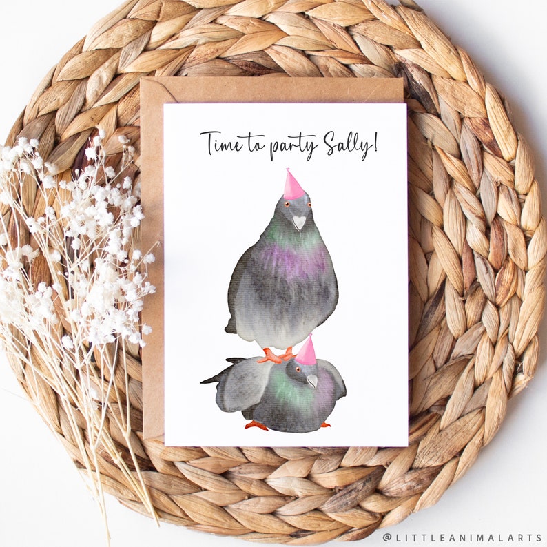Funny Pigeon Birthday Card Personalised Pigeon Card Funny - Etsy