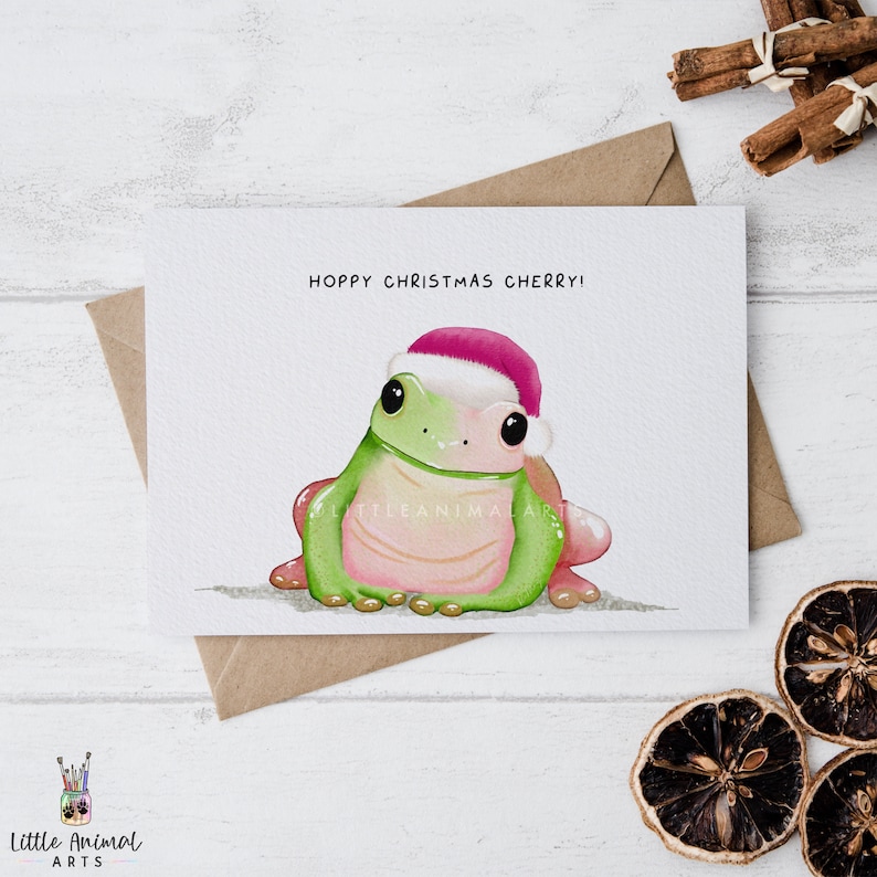 Cute Frog Christmas Greeting Card • Personalised Funny Gifts for ...