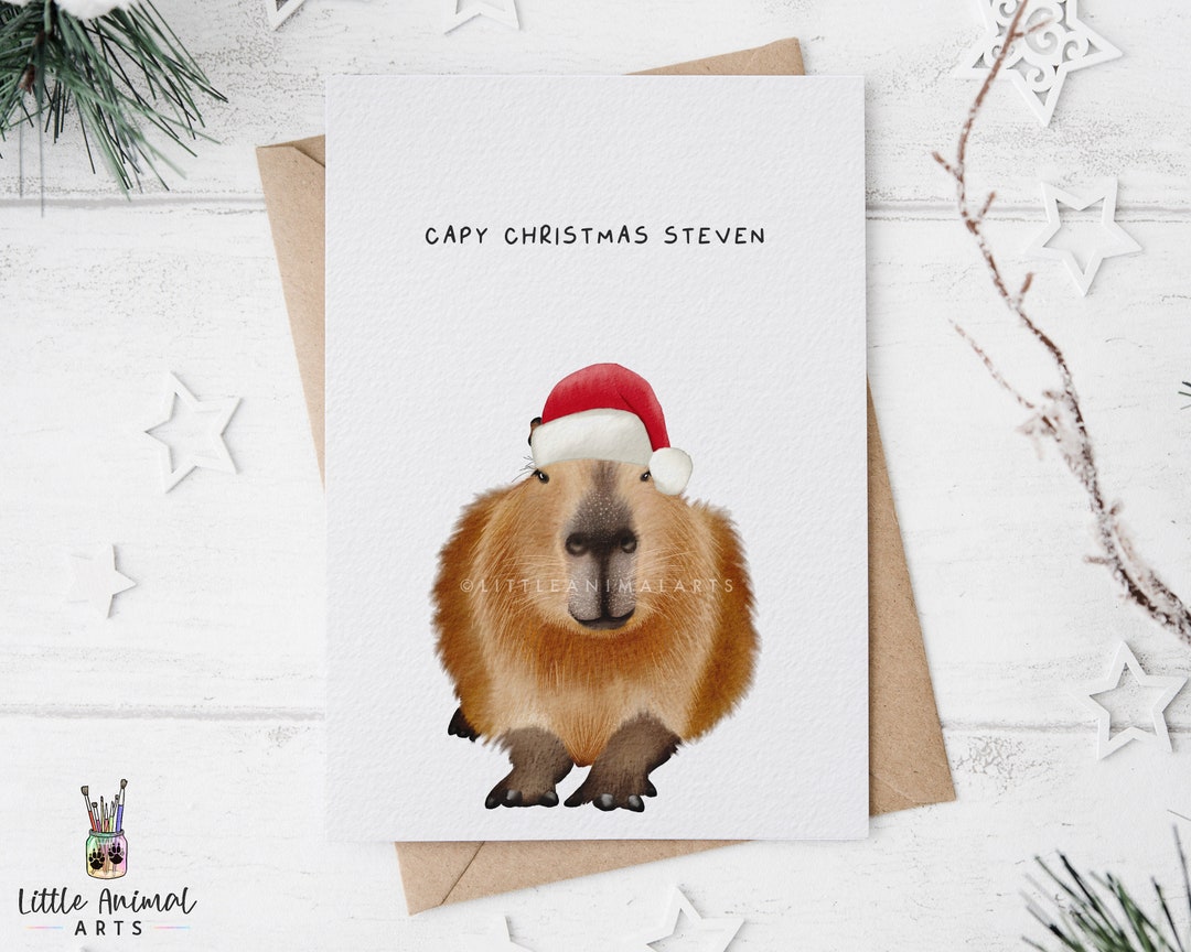 Capybara Christmas Card Funny Christmas Card Capy Holiday - Etsy