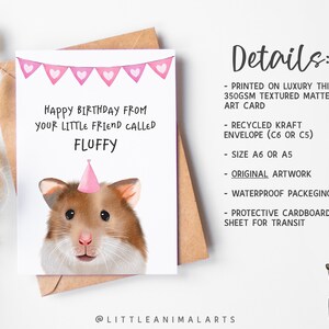Hamster Birthday Card Personalised Hamster Card Funny - Etsy