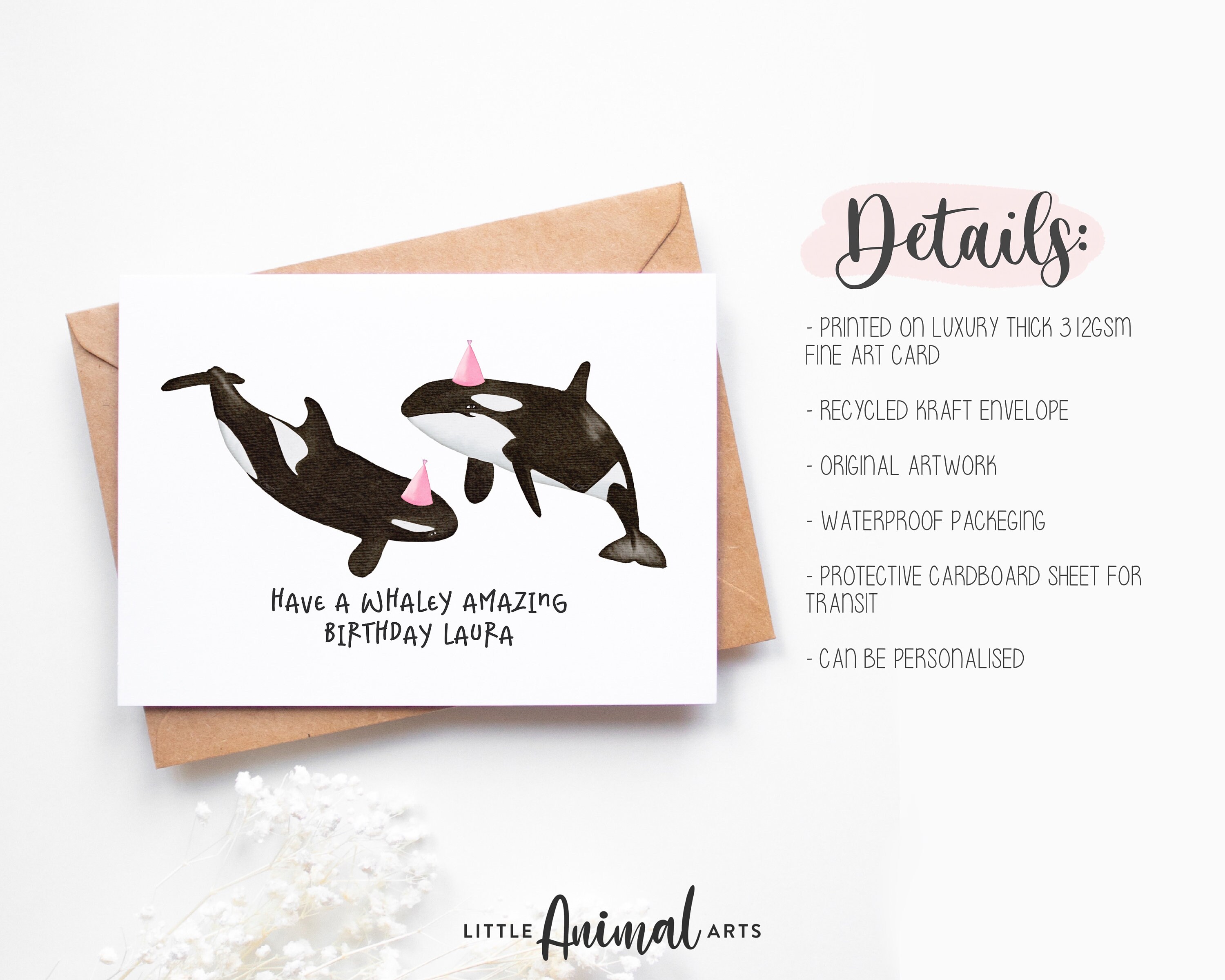 Orca Birthday Card Whale Birthday Card Cute Orca Couple - Etsy UK